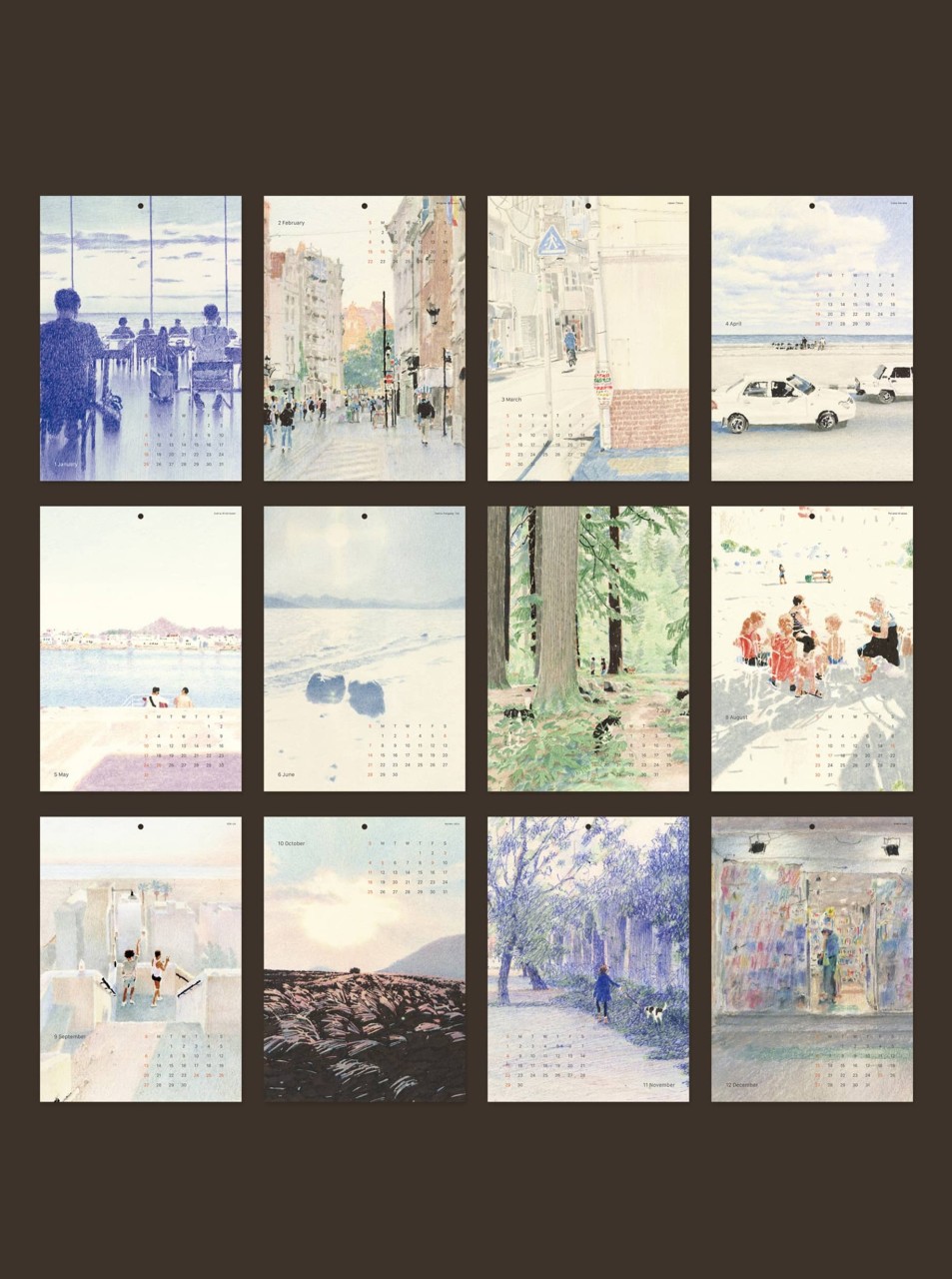 Lee Gyutae: Illustration Calendar – Drift 2026 (Wall Calendar) | 20260113-L